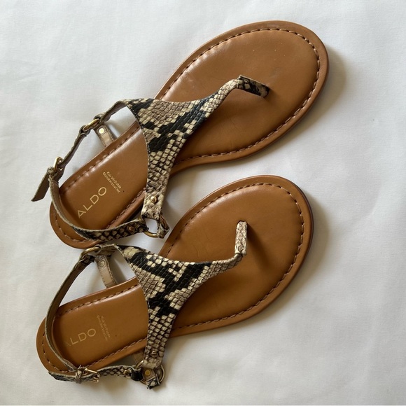 Aldo | Shoes | Aldo Snake Print Thong Sandals | Poshmark